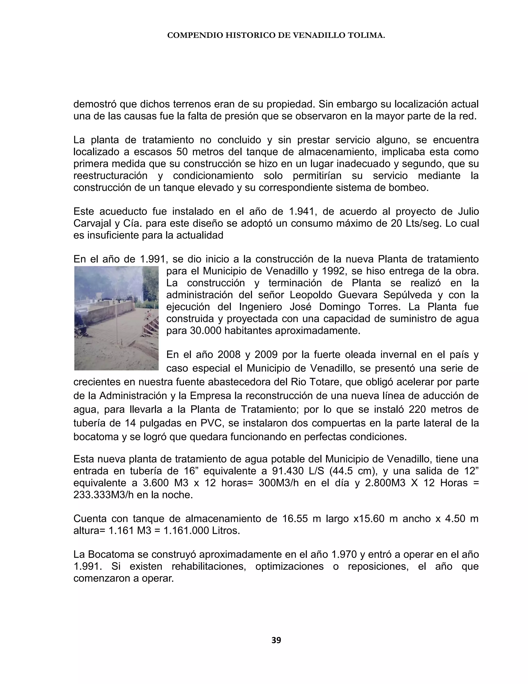 COMPENDIO HISTÓRICO DEL MUNICIPIO DE VENADILLO TOLIMA | PDF