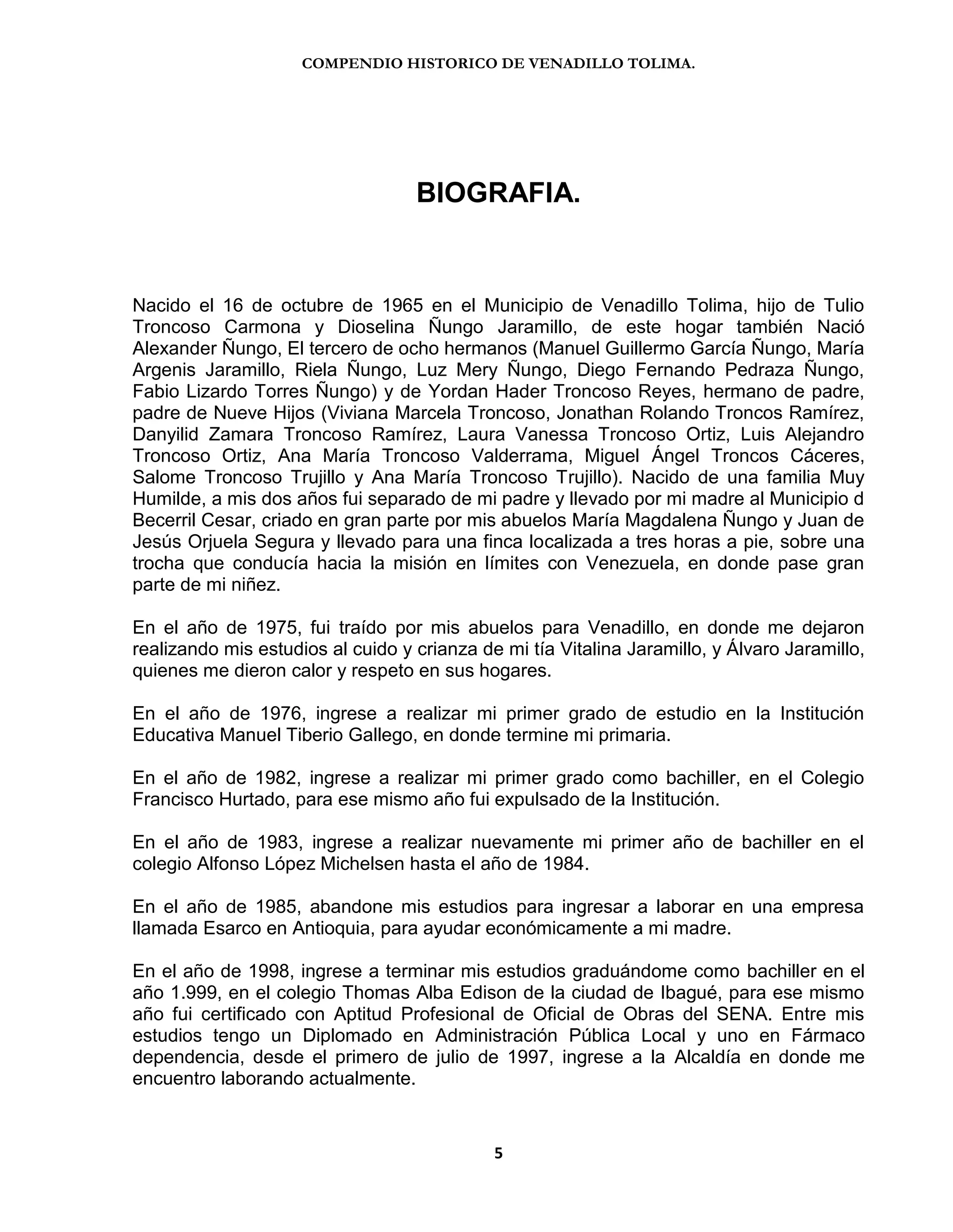 COMPENDIO HISTÓRICO DEL MUNICIPIO DE VENADILLO TOLIMA | PDF