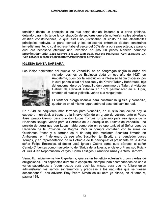 COMPENDIO HISTÓRICO DEL MUNICIPIO DE VENADILLO TOLIMA | PDF