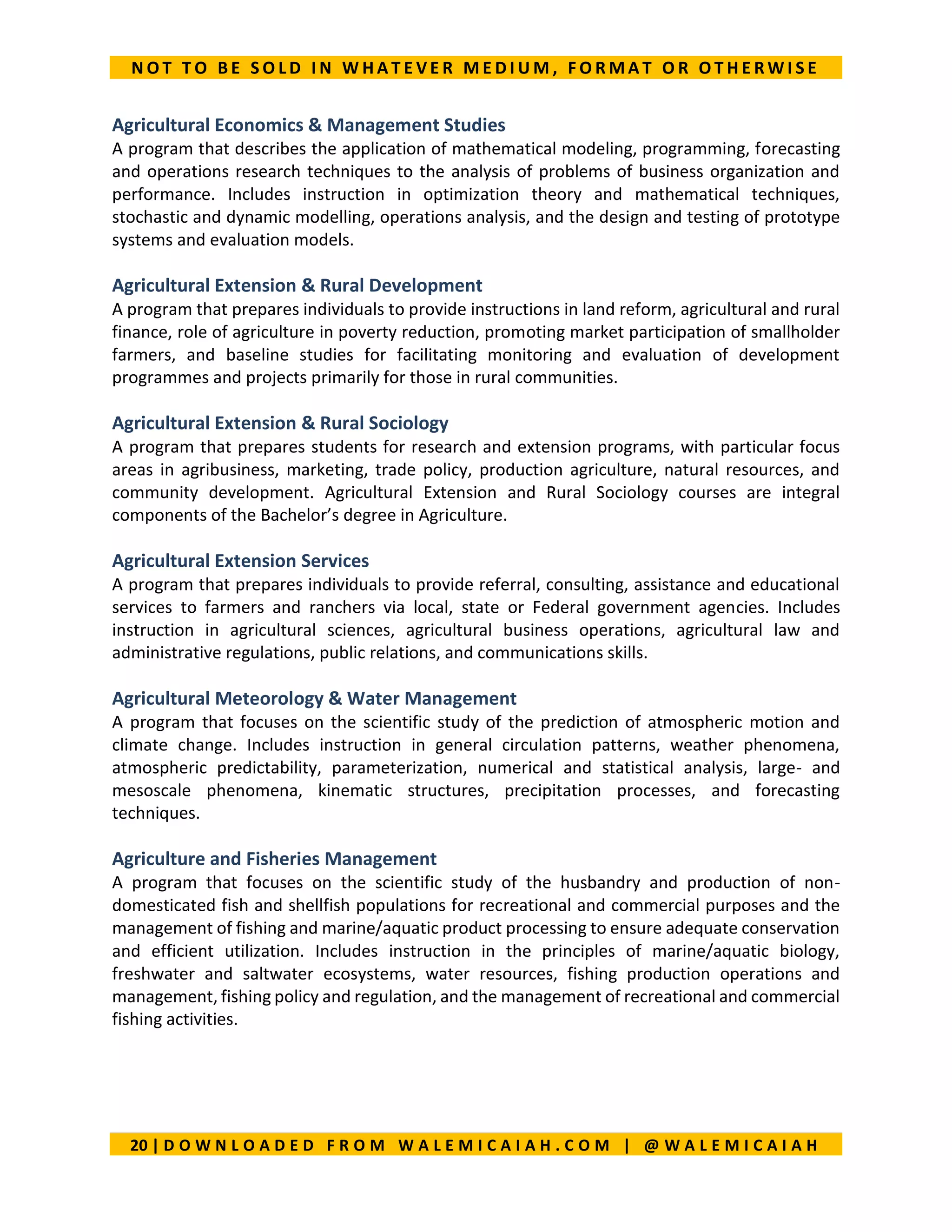 Compendium of courses in nigeria universities | PDF
