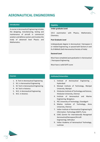Compendium of courses after +2 | PDF