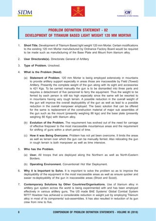 Compendium of Problem Definition Statements - Volume III (2018) | PDF