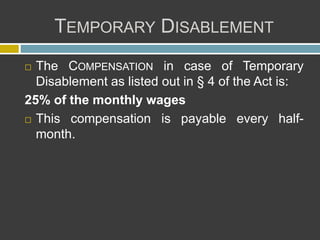 Compensation under employees compensation act | PPTX
