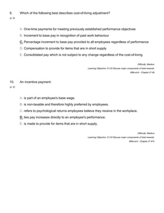 Compensation Canadian 4th Edition Milkovich Test Bank | PDF | Financial ...