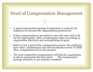 compensation-management for HRM master students | PPT