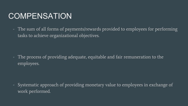 Compensation [ Outline, Definitions and Importance ] | PPT