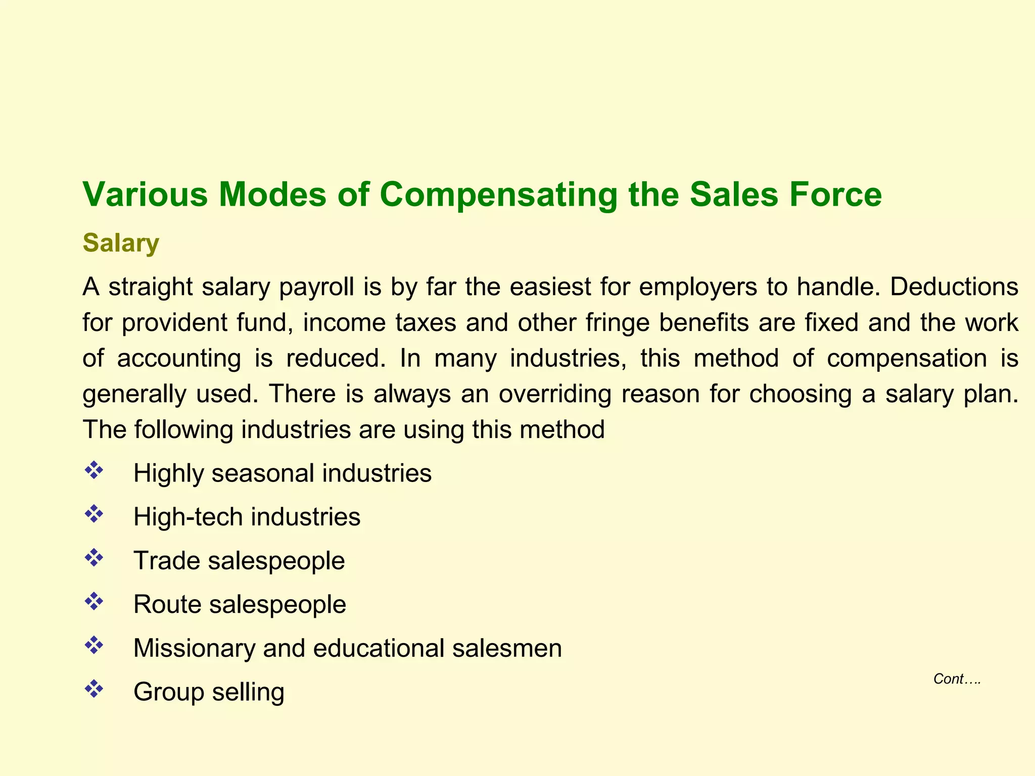 Compensation and motivation of sales force | PPT