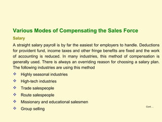 Compensation and motivation of sales force | PPT