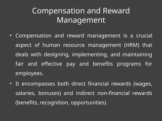 Compensation and Reward Management in HRM | PPTX