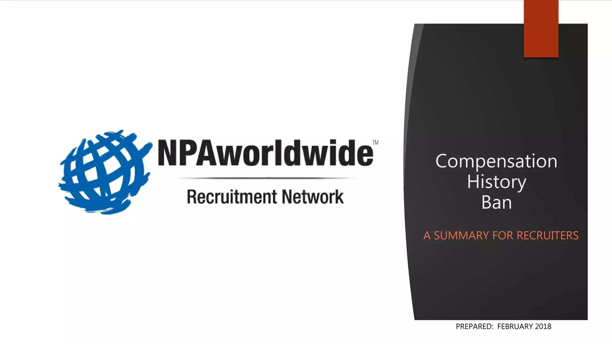 Compensation history ban presentation for recruiters | PPT