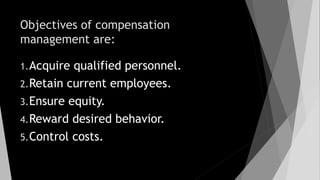 Compensation Management and Types of Compensation Management | PPT