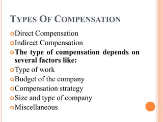 COMPENSATION MANAGEMENT IN HRM PRESENTATION | PPT