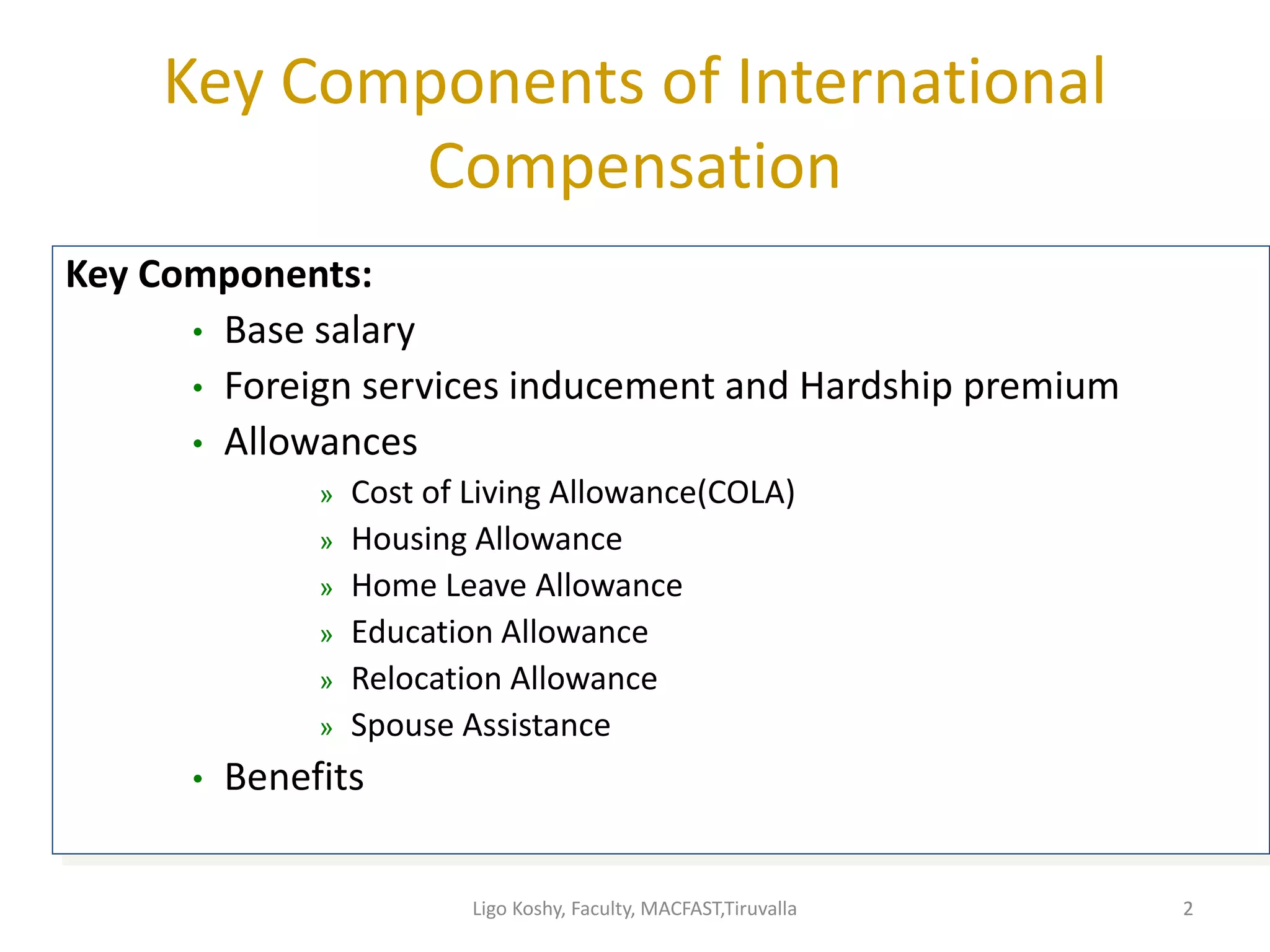 Compensation management in international context | PPTX