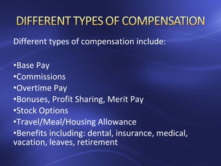 Compensation management & types | PPT