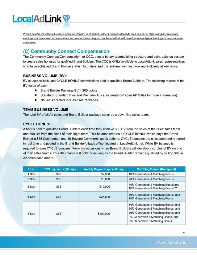 Compensation Plan | PDF | Advertising Industry | Industries