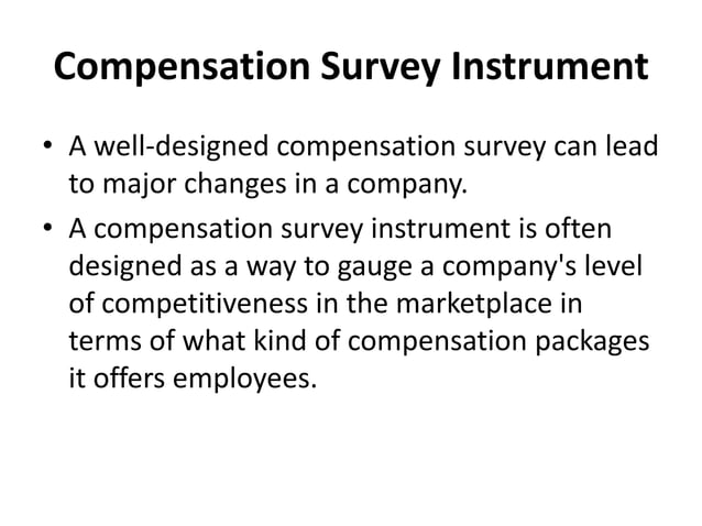 Compensation survey | PPTX | Human Resources | Business
