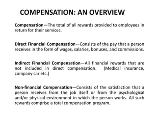 Compensation system | PPTX | Business Accounting & Finance | Business