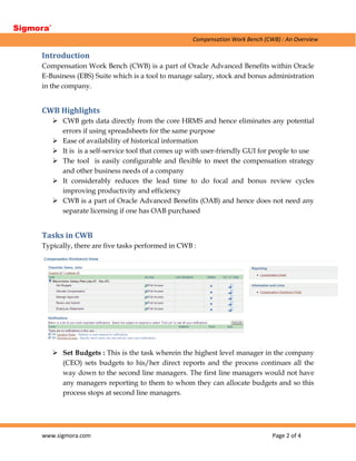 Compensation work bench_overview | PDF | Human Resources | Business