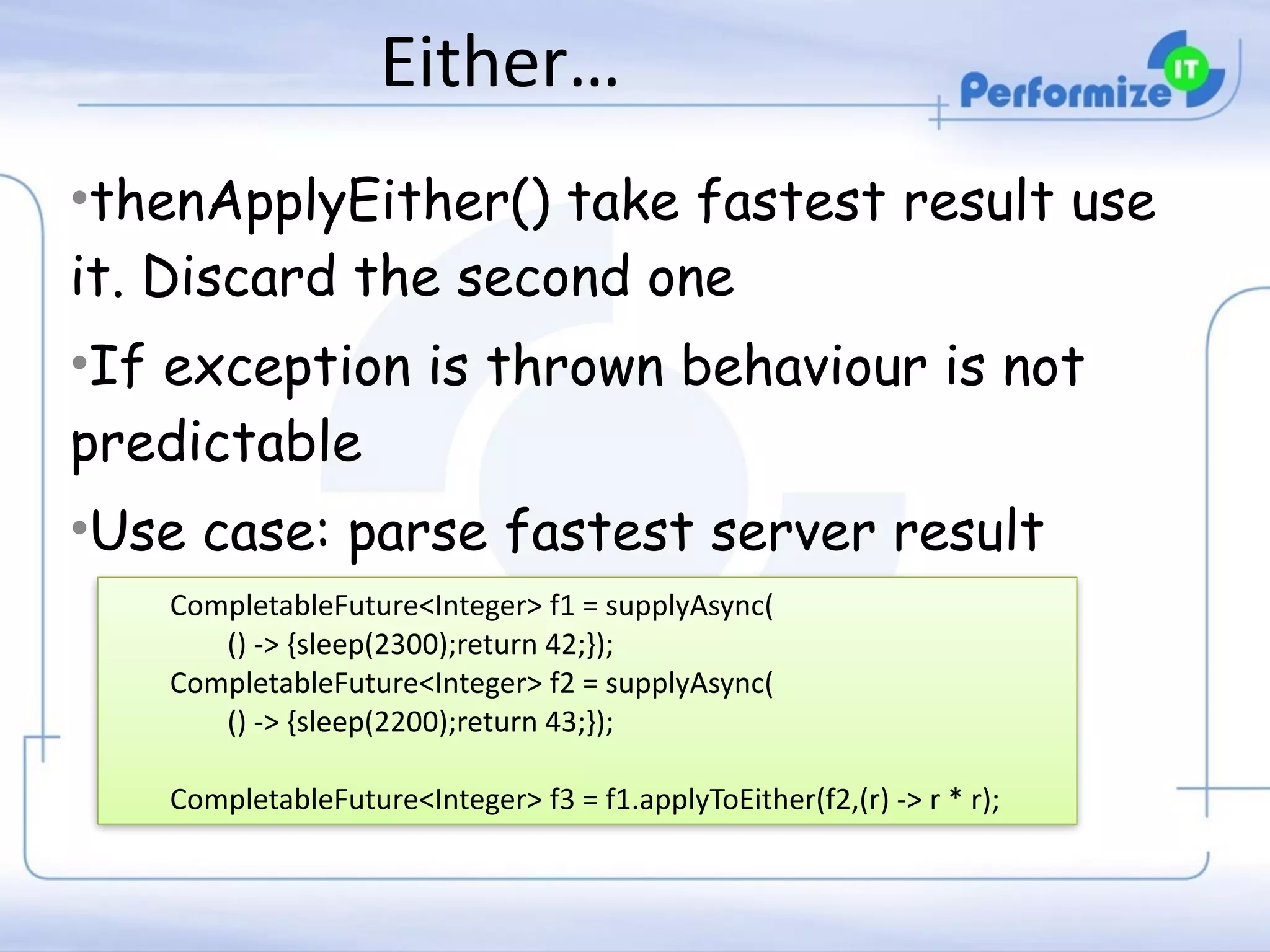 The Future of Futures - A Talk About Java 8 CompletableFutures | PPT