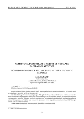 Modeling Competence and Methods in Artistic Ceramics Education | PDF