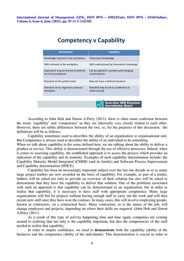 Competence and capability a new look | PDF