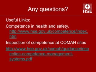 Competence in the major hazard industries | PPT