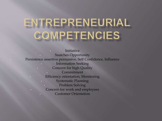 Competence required for entrepreneur | PPTX