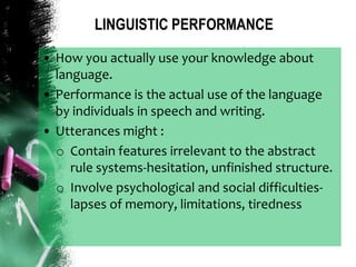 competence vs performance elt | PPTX