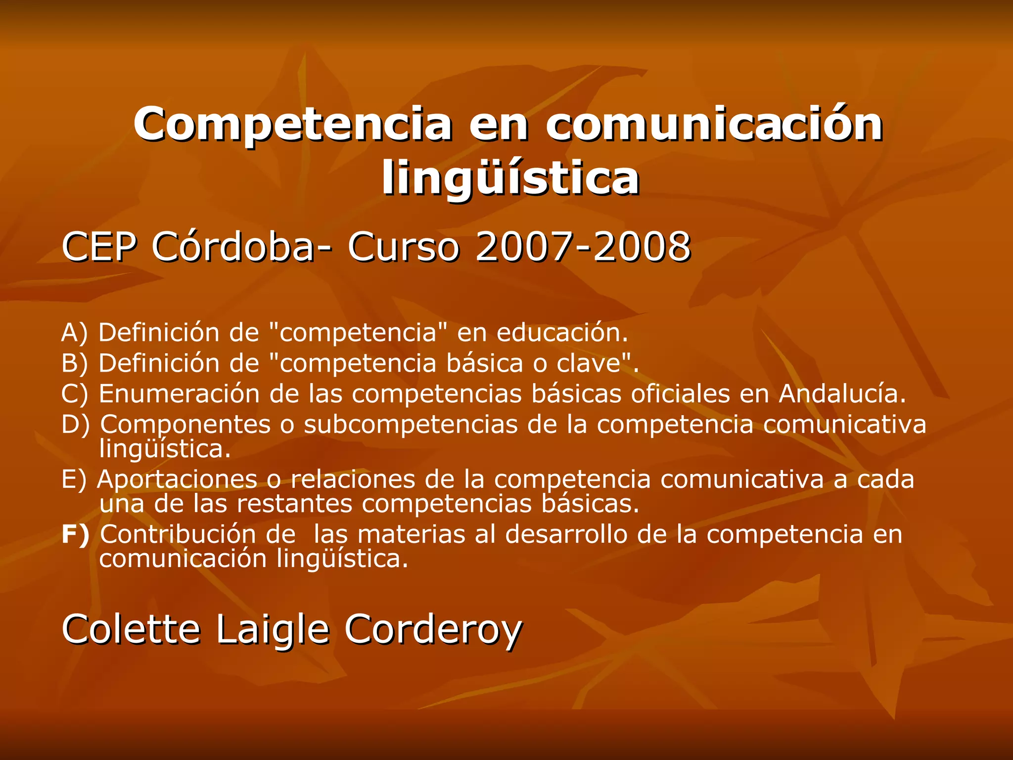 COMPETENCIA EN COMUNICACIÓN LINGÜÍSTICA | PPT
