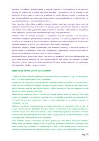 Competencias, capacidades, desempeños y estándares MATEMATICA ...