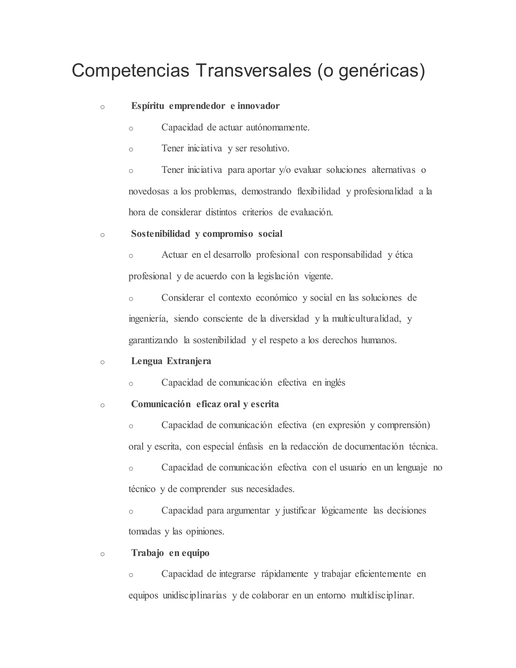 Competencias transversales | DOCX