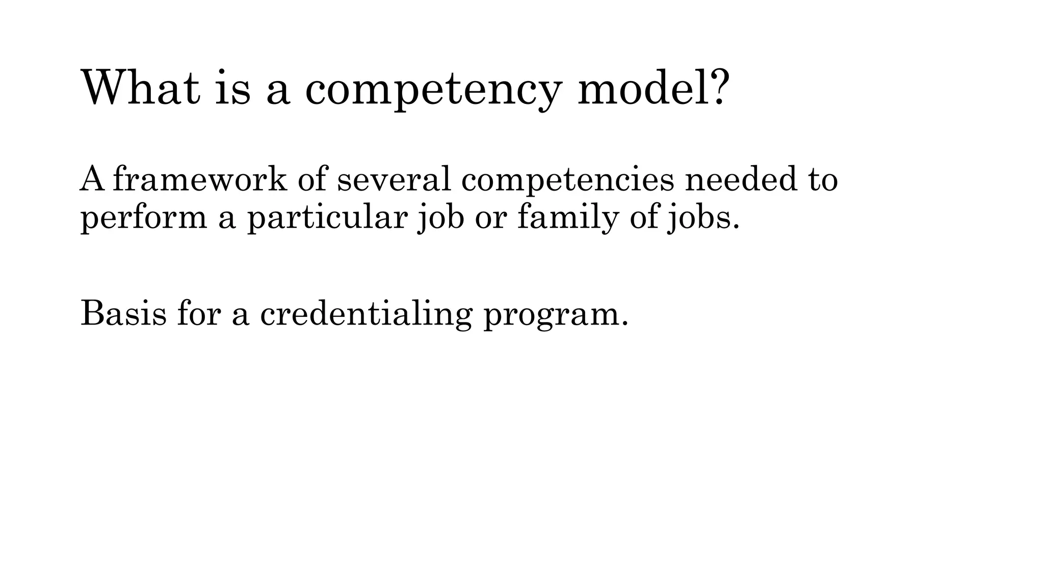 Competency Models 101 | PPTX