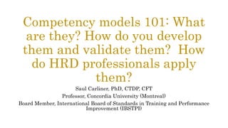 Competency Models 101 | PPTX