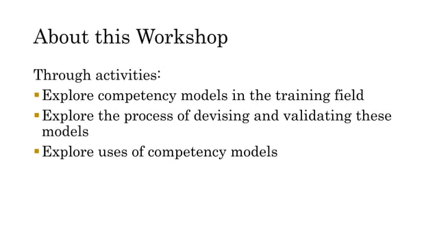 Competency Models 101 | PPTX