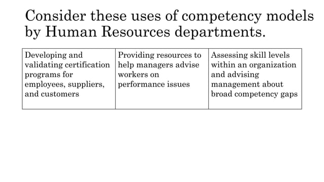 Competency Models 101 | PPTX