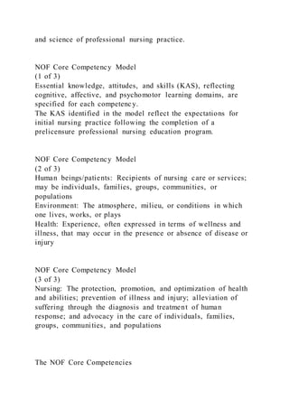 Competencies for Professional Nursing PracticeChapter 4O | PDF