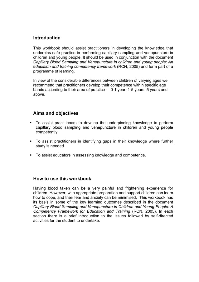 Competencies rcn workbook | PDF | Daycare and Pre-School | Parenting