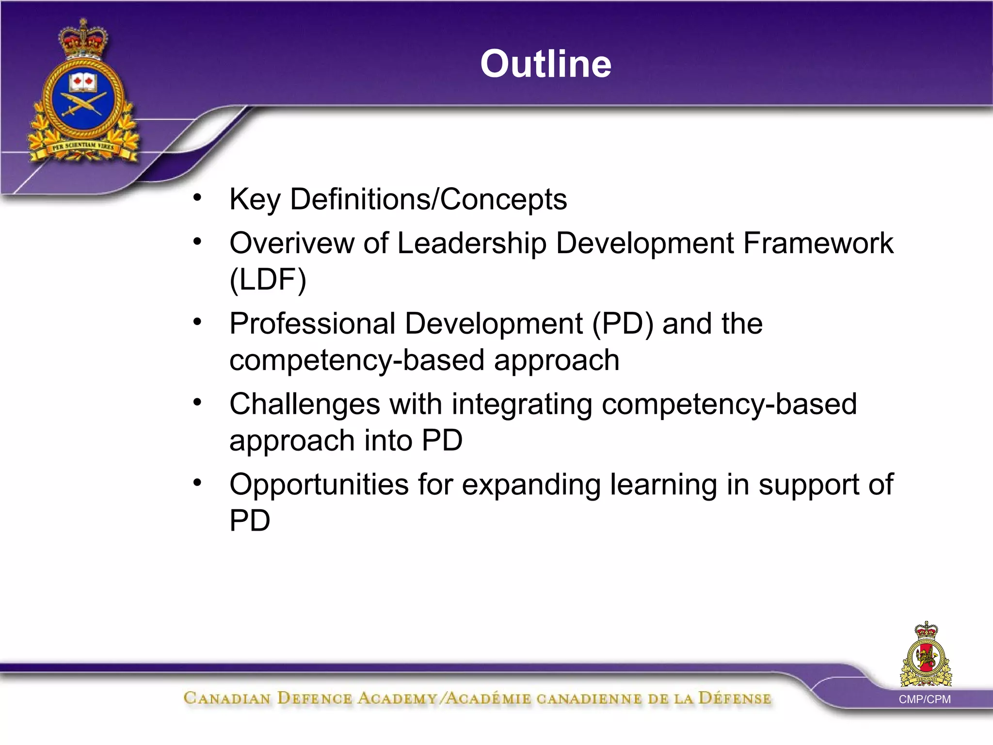 Moving the Canadian Armed Forces Towards a Competency Based ...
