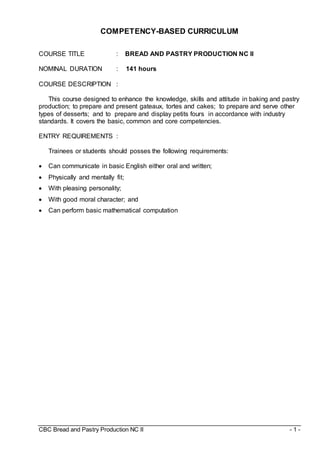 Competency based curriculum-bread | DOC