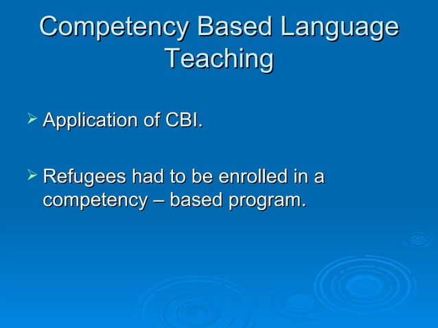 Competency based language teaching | PPT