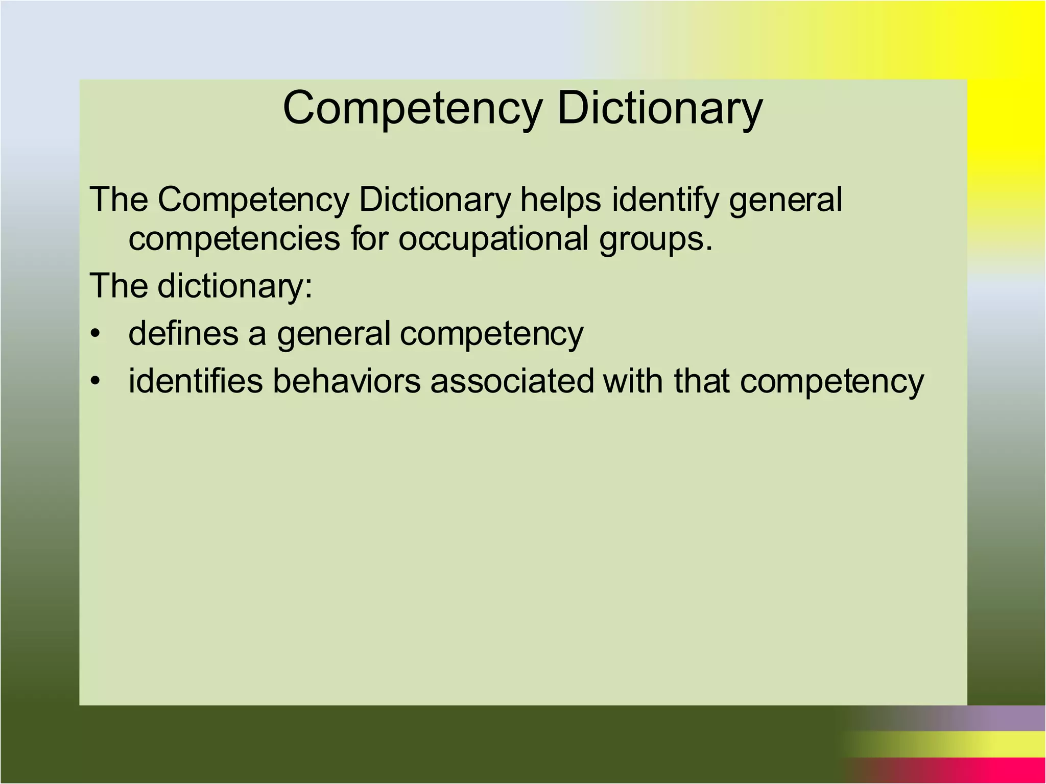 Competency Overview Presentation | PPT