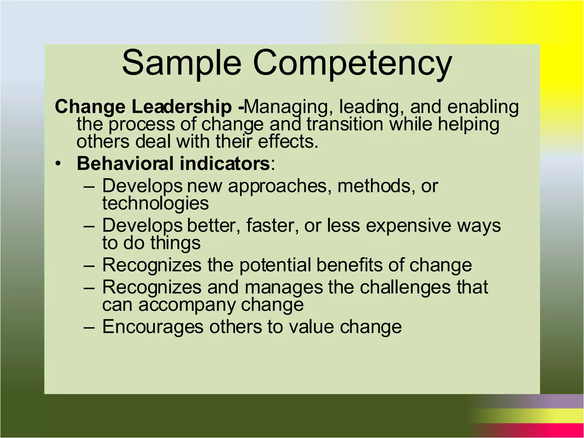 Competency Overview Presentation | PPT