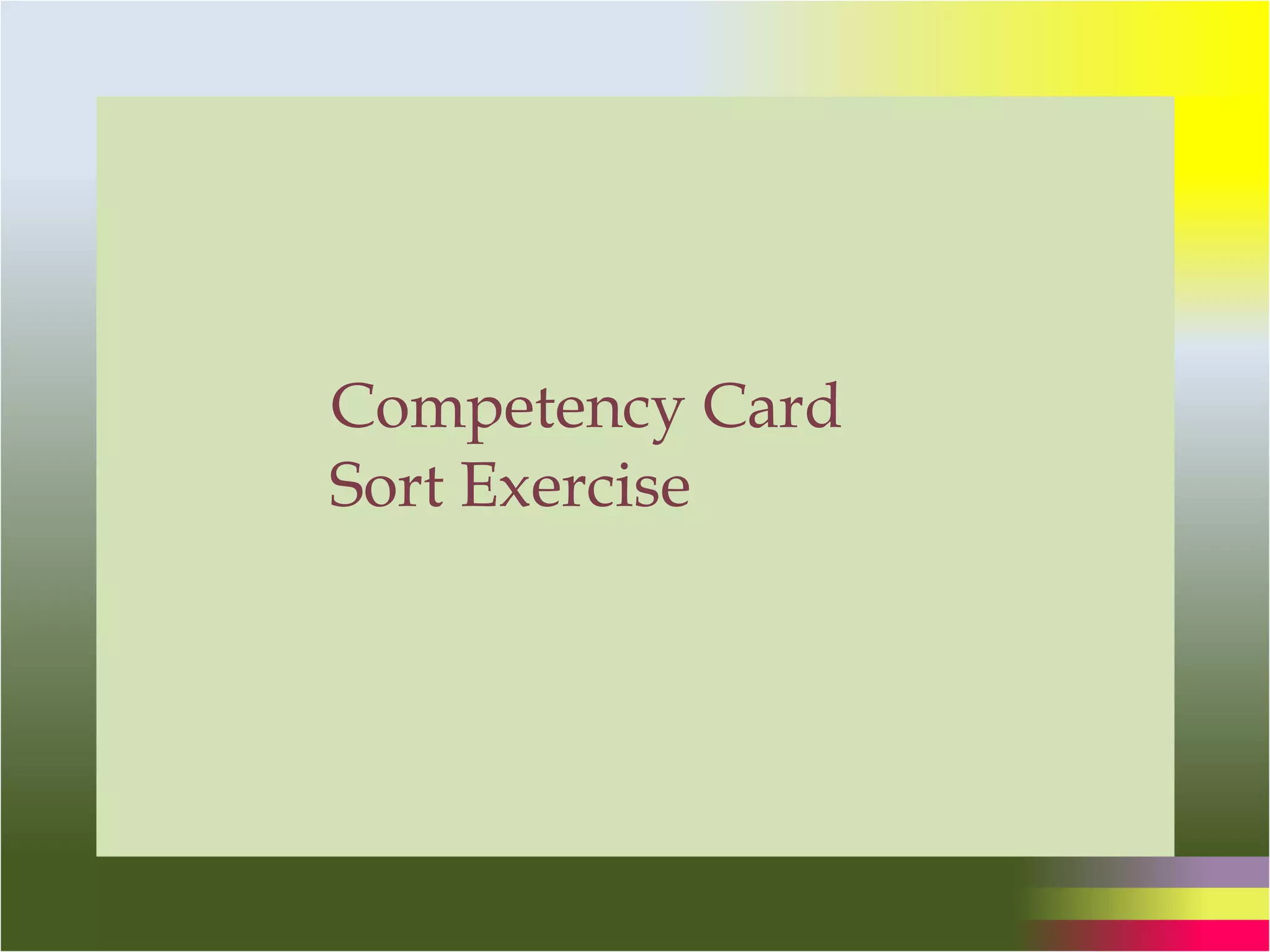 Competency Overview Presentation | PPT