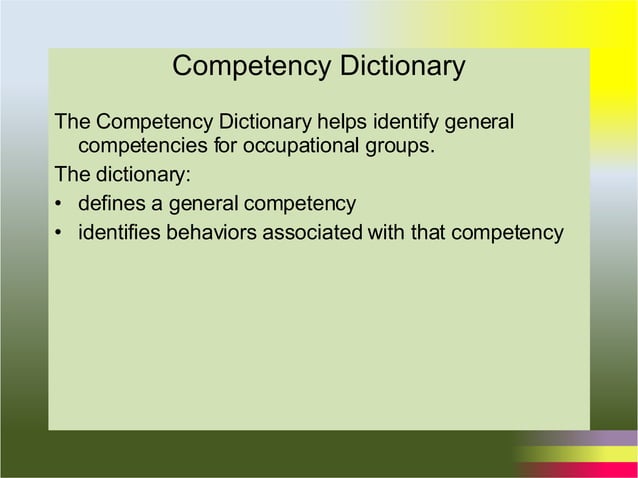 Competency Overview Presentation | PPT
