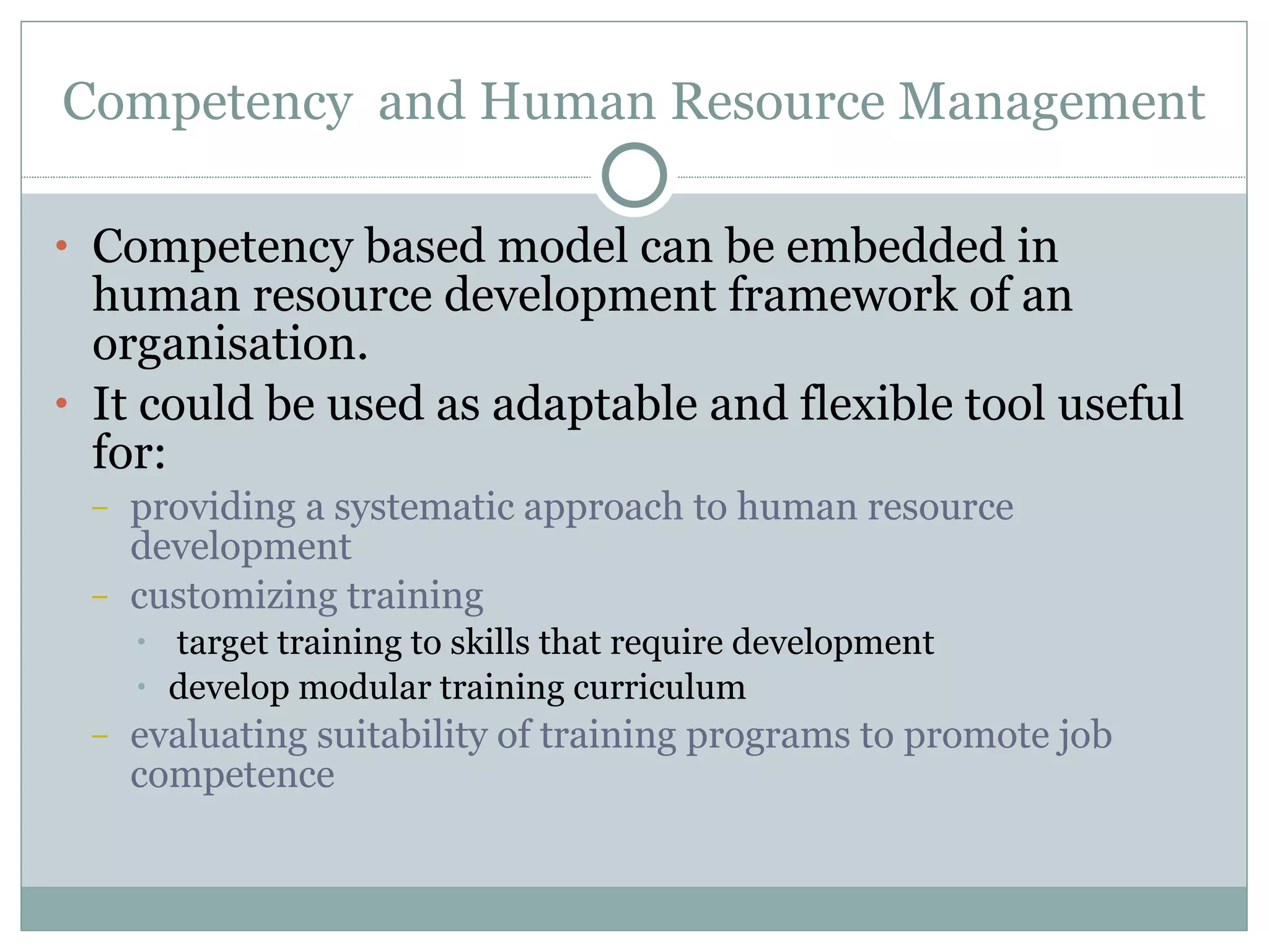 Competency based approach in Human Resources | PPT