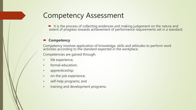 Competency assessment.pptx | Resume Writing and Advice | Job Search