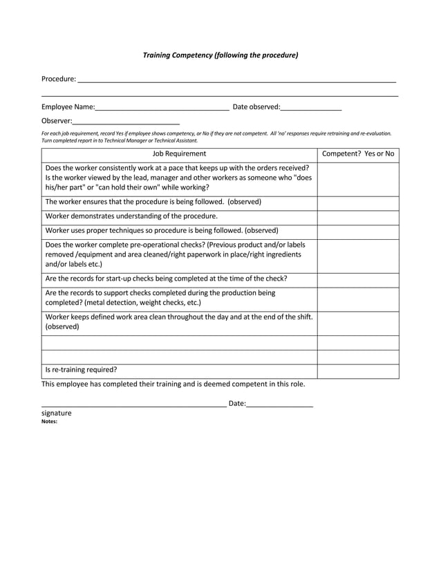 Competency Assessment - following the procedure.doc