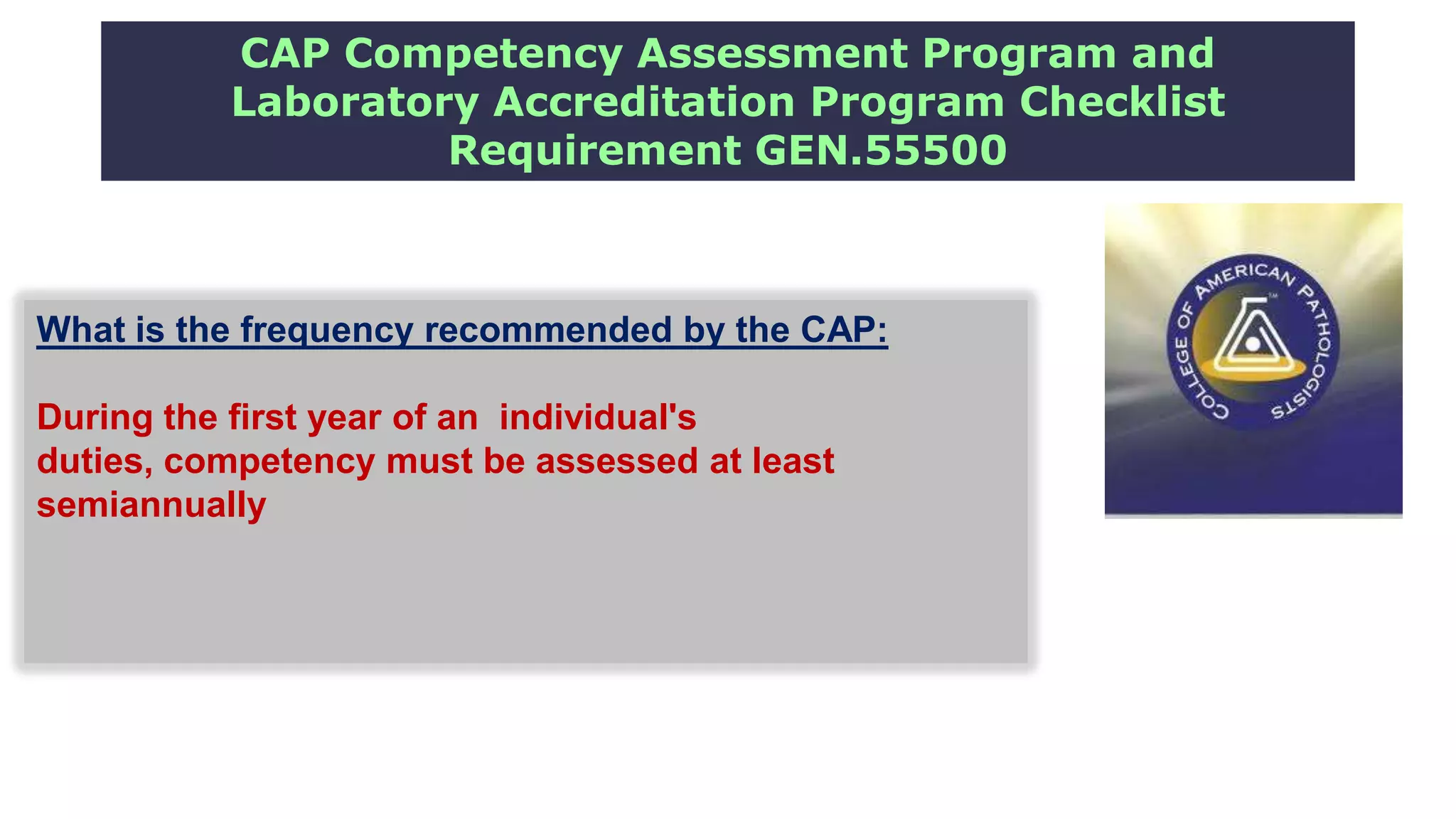 Competency assessment an accreditation requirements (dr.rania el ...