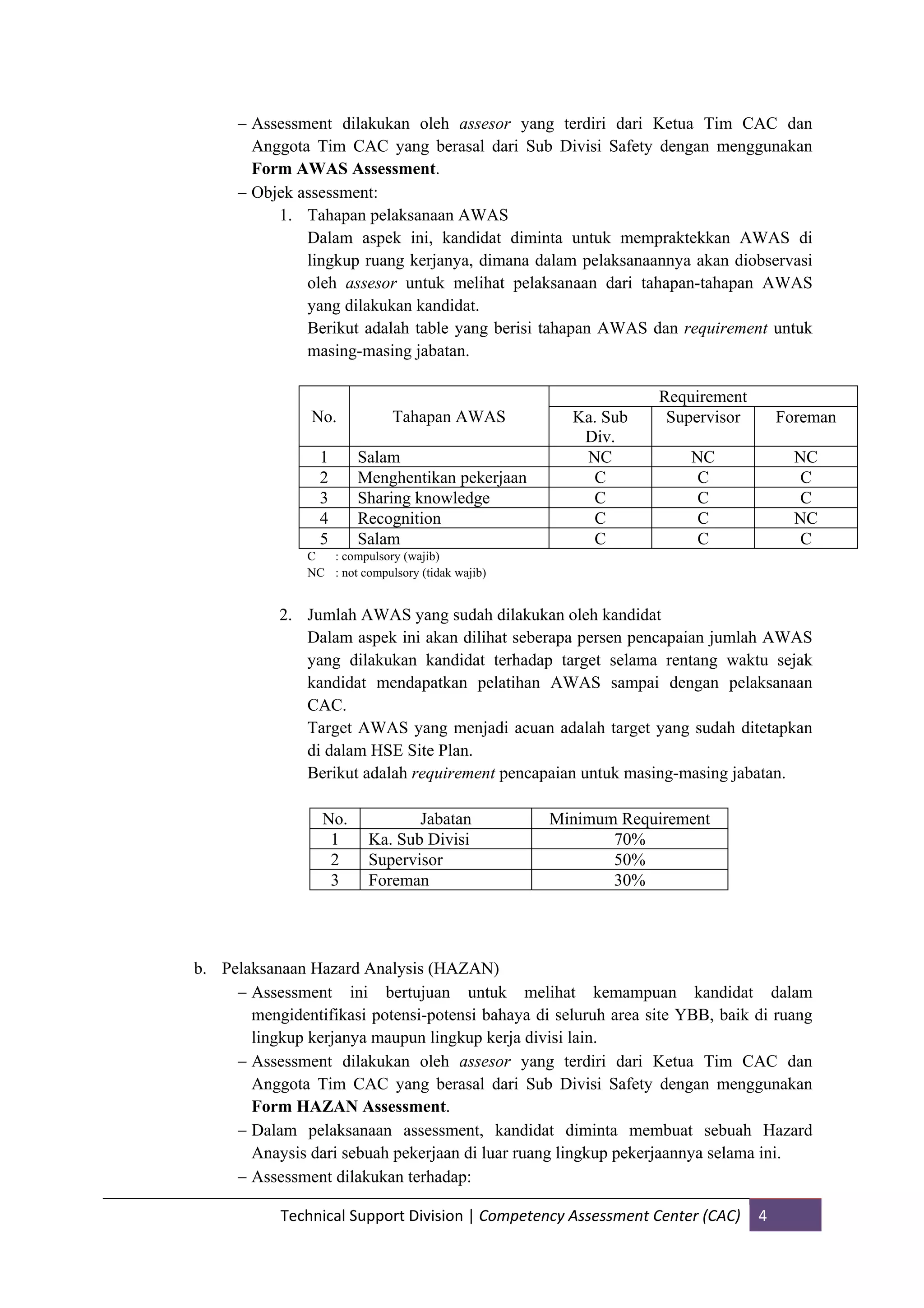 Competency Assessment Center Module rev 02 | PDF
