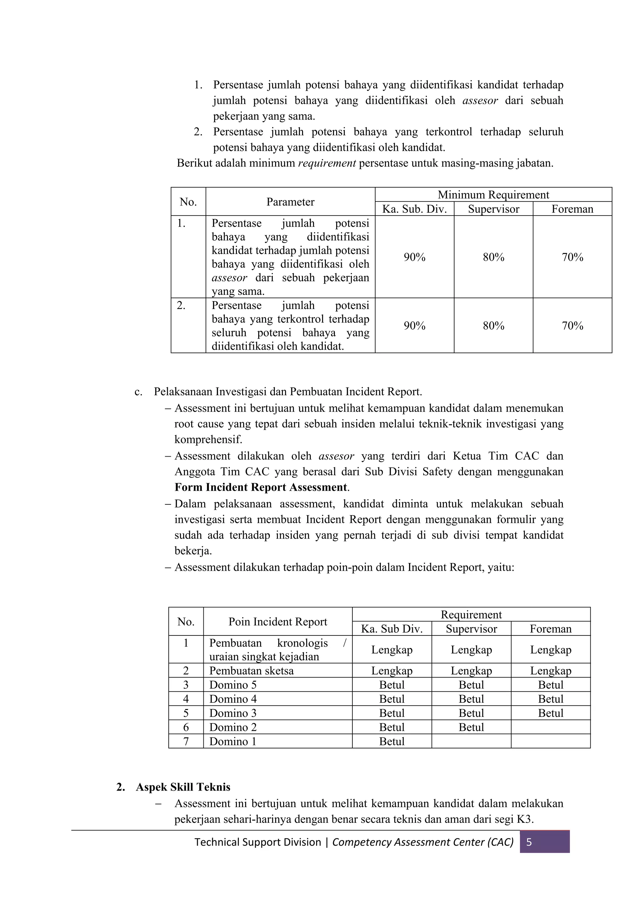 Competency Assessment Center Module rev 02 | PDF